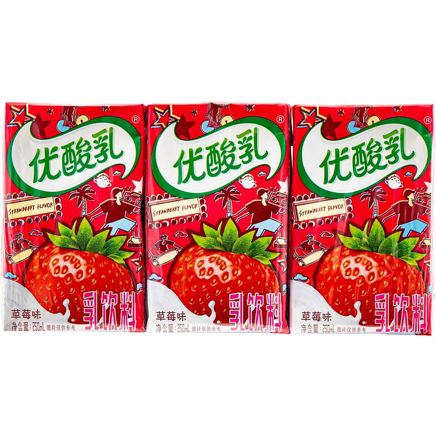 Yili Yoghurt Strawberry Flavor250ml*6 - Weee!
