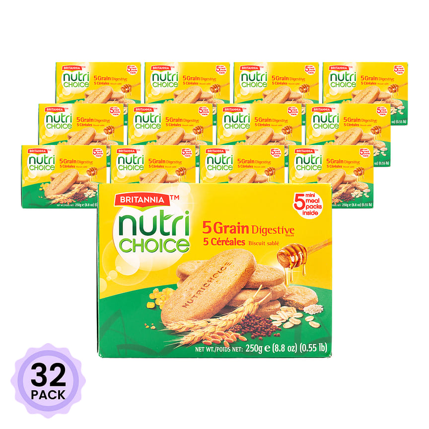 รับ Britannia Nutri Choice, 5 Grain Digestive Biscuits 7.05 oz*32 pack ...