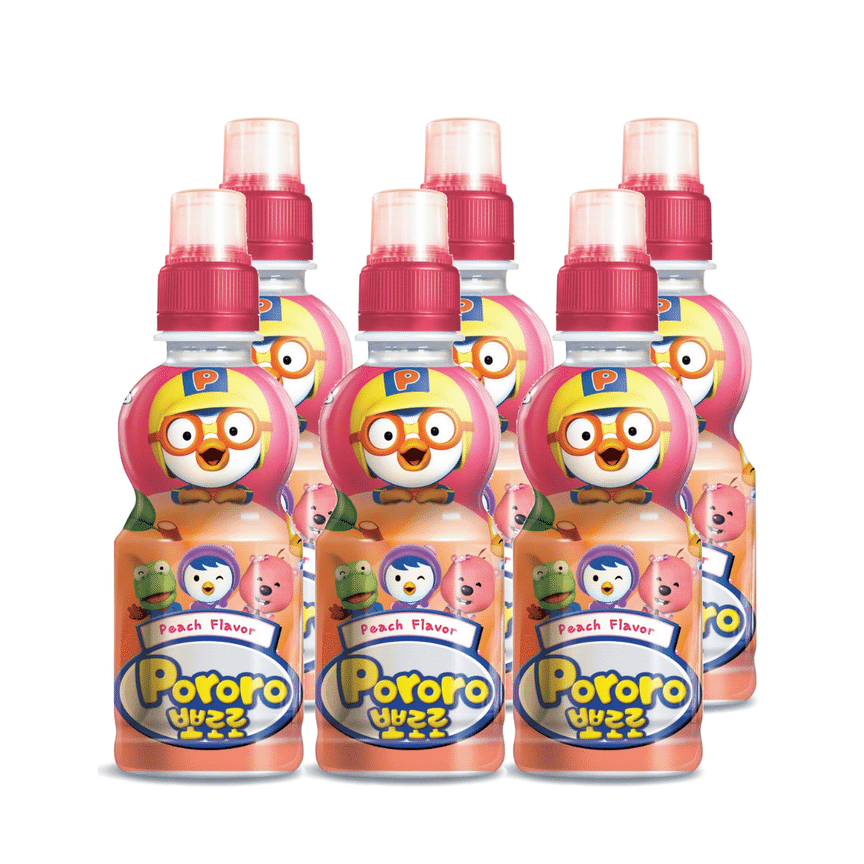 Paldo Fun & Yum Pororo Kids Peach Flavor Drink 7.95 oz pack of 6 - Weee!