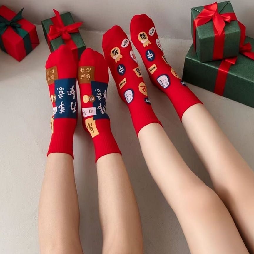 Get 2026 Lunar New Year Red Socks 5 pairs 1 each Delivered | Weee ...