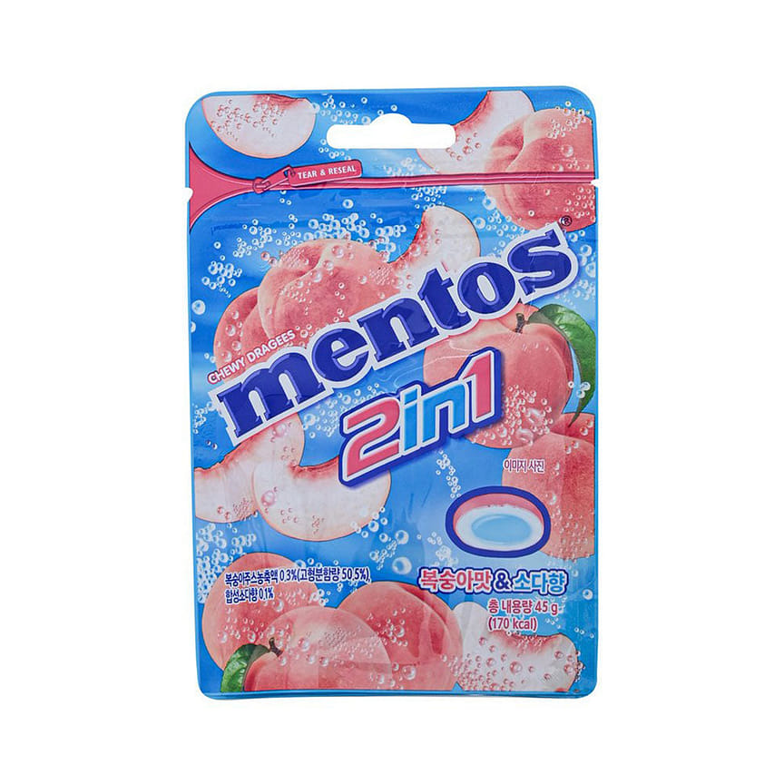 รับ mentos 2 in 1 Peach Soda 45g จัดส่ง | Weee! ตลาดเอเชีย